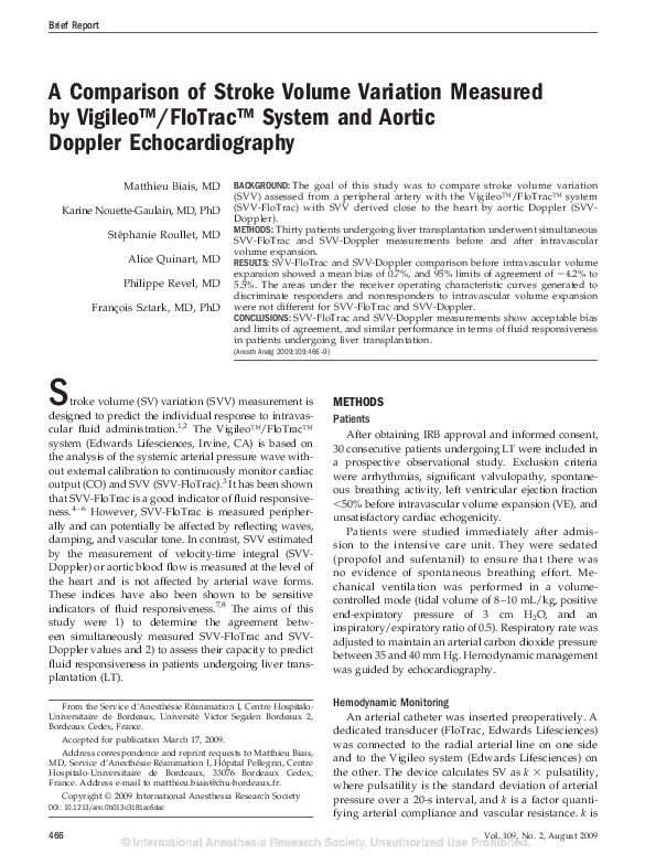 (PDF) A comparison of stroke volume variation measured by the LiDCOplus ...