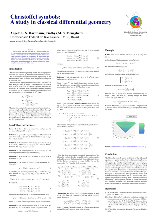 Christoffel symbols: a study in classical differential geometry