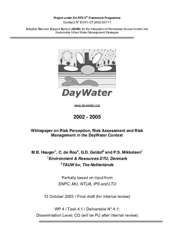 (PDF) Whitepaper on Risk Perception, Risk Assessment and Risk ...