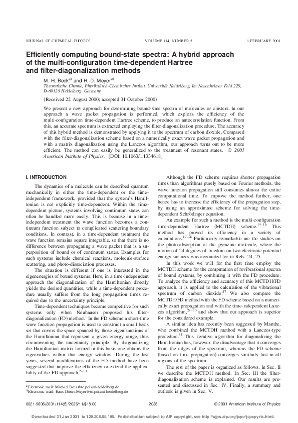 (PDF) Efficiently computing bound-state spectra: A hybrid approach of the multi-configuration ...