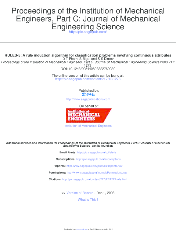 Pdf Rules 5 A Rule Induction Algorithm For Classification Problems Involving Continuous