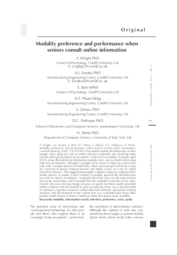 (PDF) Modality preference and performance when seniors consult online ...
