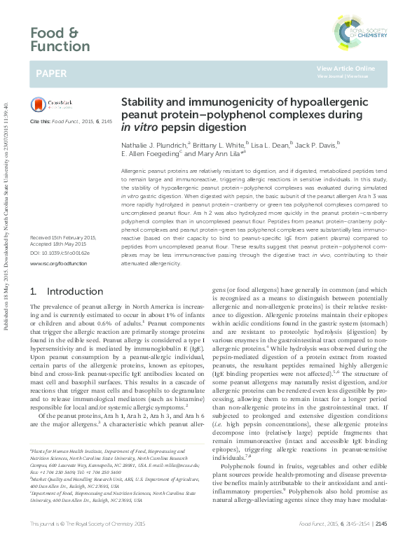 (PDF) Stability and immunogenicity of hypoallergenic peanut protein ...