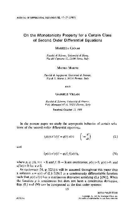 (PDF) On the monotonicity property for a certain class of second order ...