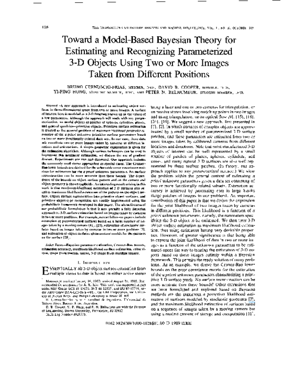(PDF) Toward a model-based Bayesian theory for estimating and recognizing parameterized 3-D ...