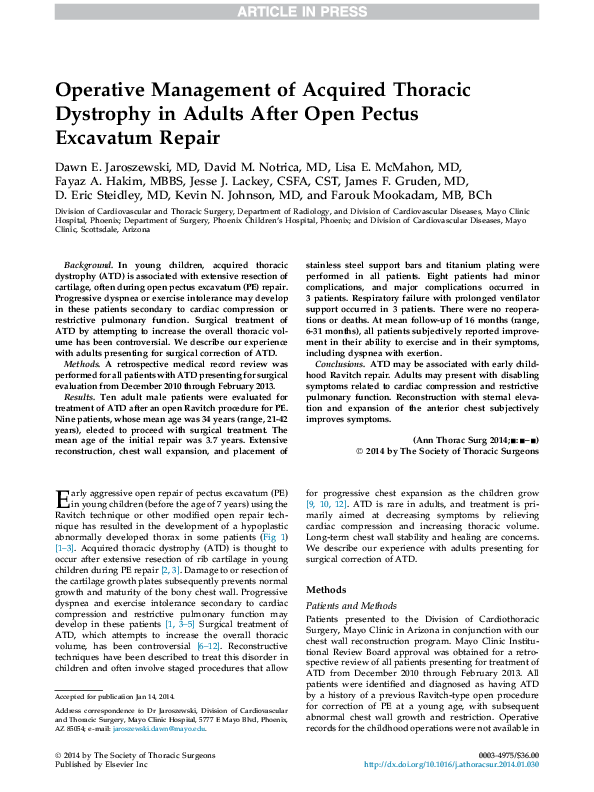 (PDF) Operative Management of Acquired Thoracic Dystrophy in Adults ...