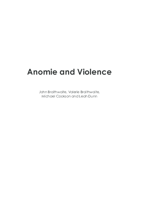 (PDF) Anomie and Violence