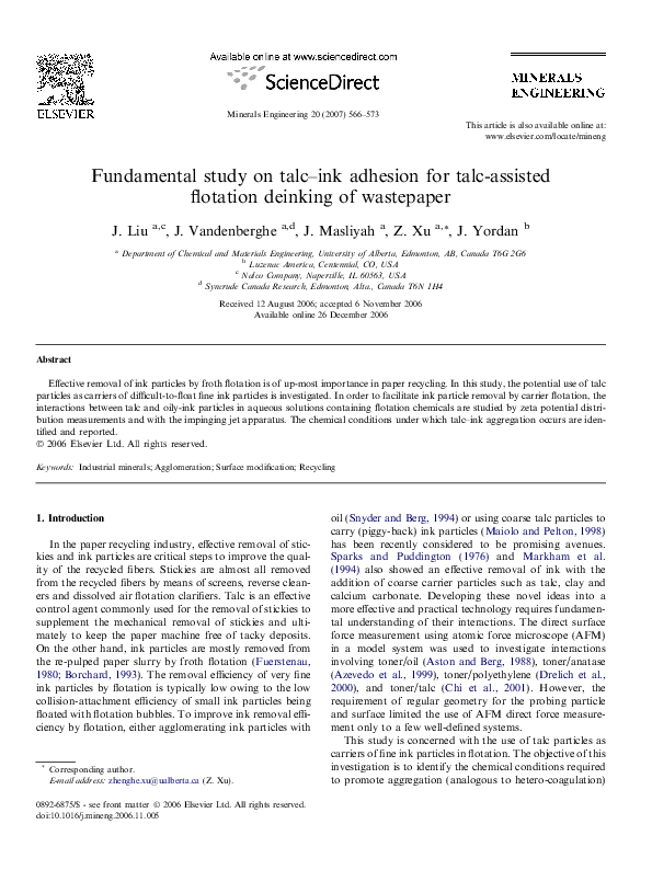 (PDF) Fundamental study on talc–ink adhesion for talc-assisted ...