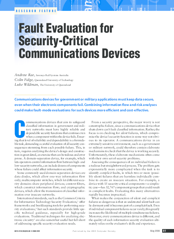 (PDF) Fault Evaluation for Security-Critical Communications Devices | Luke Wildman - Academia.edu