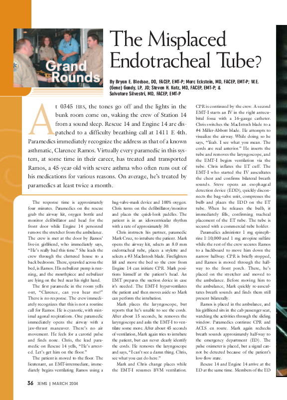 (PDF) The misplaced endotracheal tube?