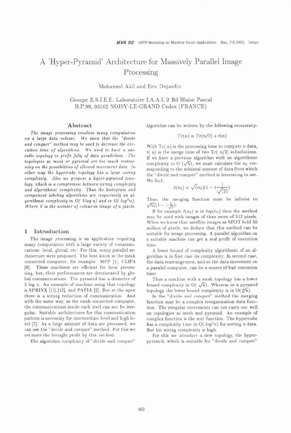 (PDF) A 'Hyper-Pyramid' Architecture for Massively Parallel Image ...