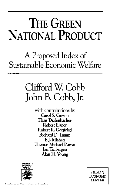 (PDF) The Green National Product: a proposed index of sustainable ...