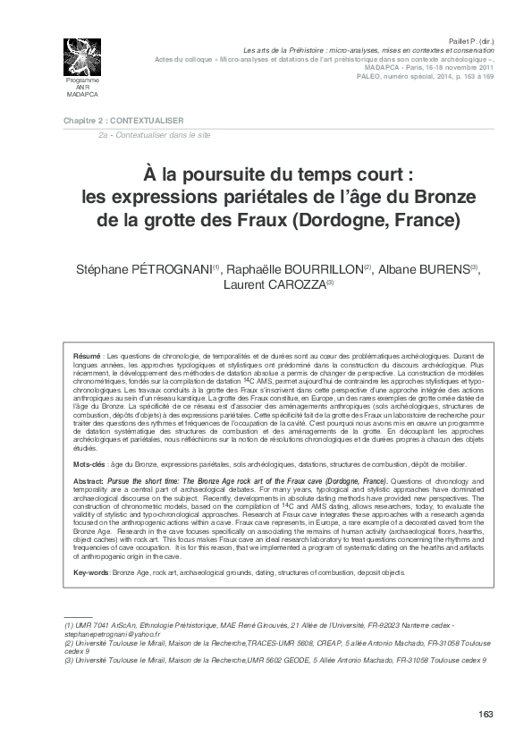 (PDF) À la poursuite du temps court : les expressions pariétales de l ...