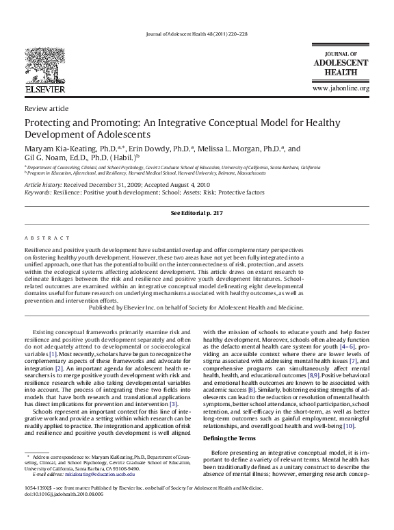 (PDF) Protecting and Promoting: An Integrative Conceptual Model for ...