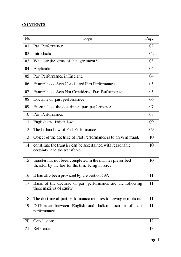 (PDF) The doctrine of Part Performance