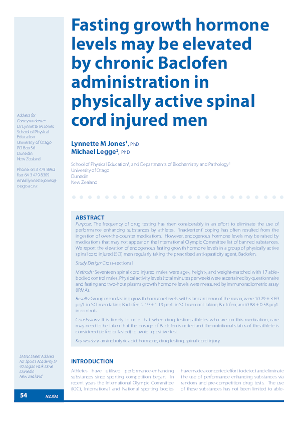 (PDF) Fasting growth hormone levels may be elevated by chronic Baclofen ...