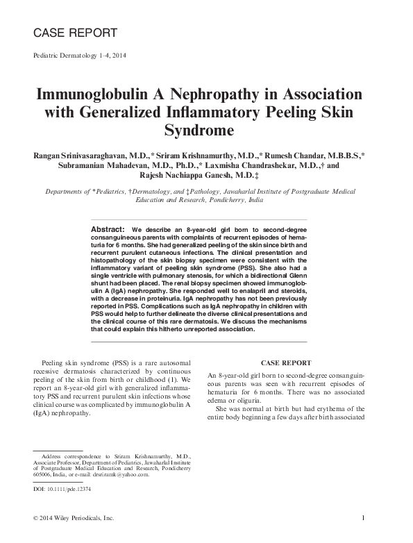 (PDF) Immunoglobulin A Nephropathy in Association with Generalized ...