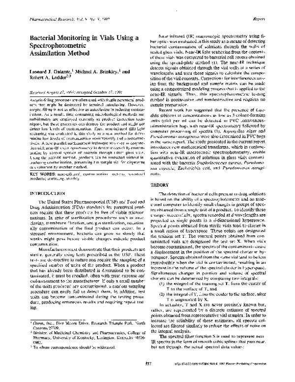 (PDF) Bacterial monitoring in vials using a spectrophotometric ...