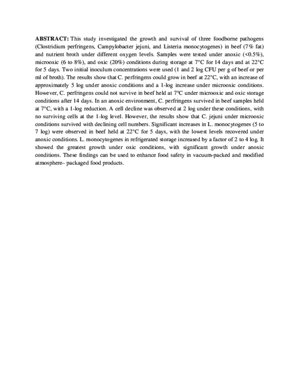 (PDF) Effect of Oxygen Stress on Growth and Survival of Clostridium ...