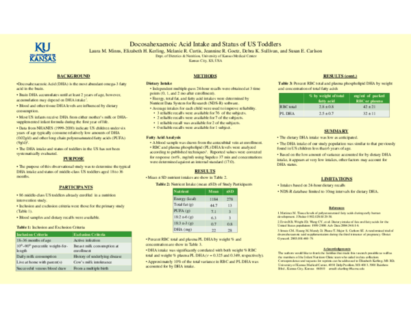 (PDF) Docosahexaenoic Acid Intake and Status of US Toddlers | Jeannine ...