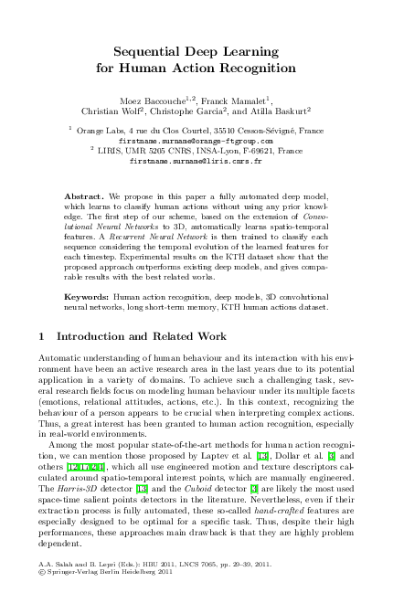 (PDF) Sequential Deep Learning for Human Action Recognition