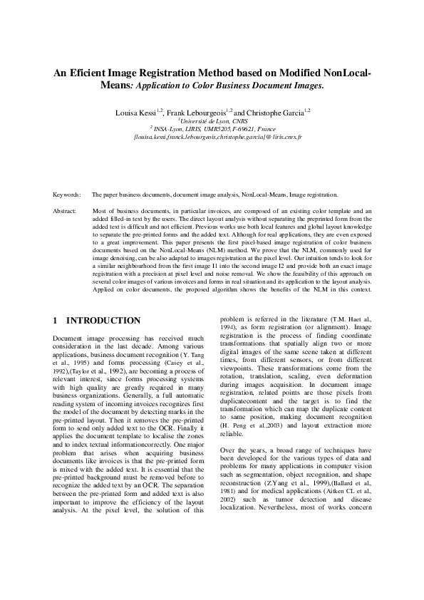 (PDF) An Eficient Image Registration Method based on Modified Non Local ...