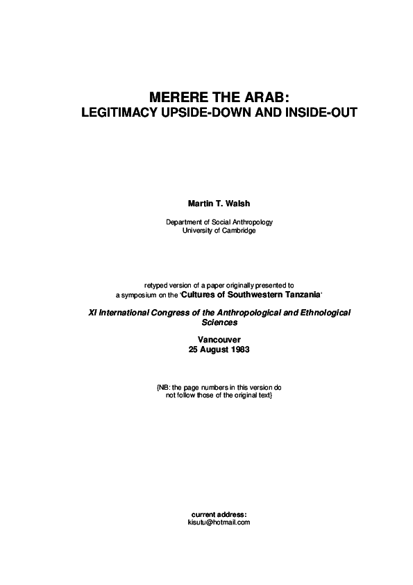 (PDF) Merere the Arab: legitimacy upside-down and inside-out