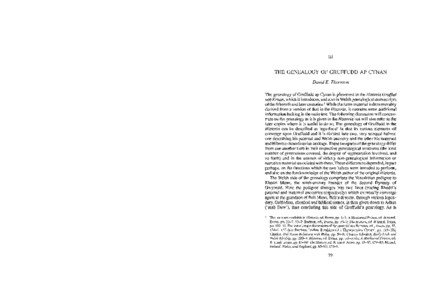(PDF) The genealogy of Gruffudd ap Cynan