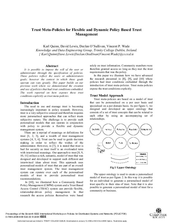 (PDF) Trust Meta-Policies for Flexible and Dynamic Policy Based Trust ...