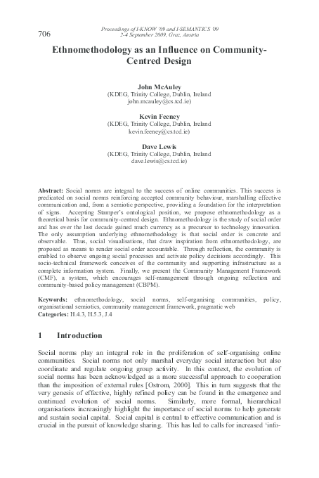 (PDF) Ethnomethodology as an influence on community-centred design ...