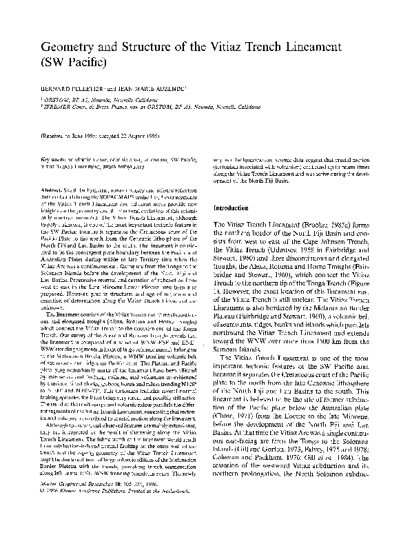 (PDF) Geometry and structure of the Vitiaz Trench Lineament (SW Pacific ...