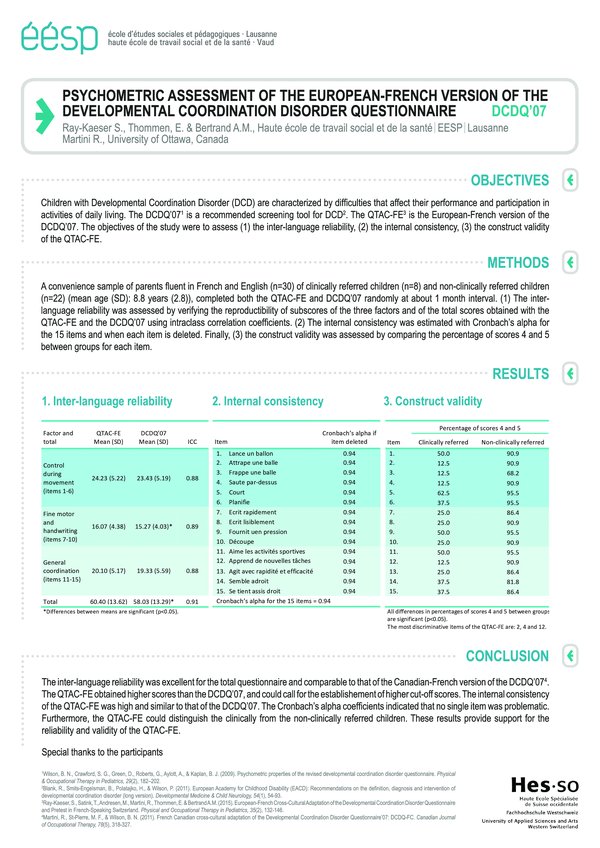 (PDF) Psychometric Assessment of the European-French Version of the ...