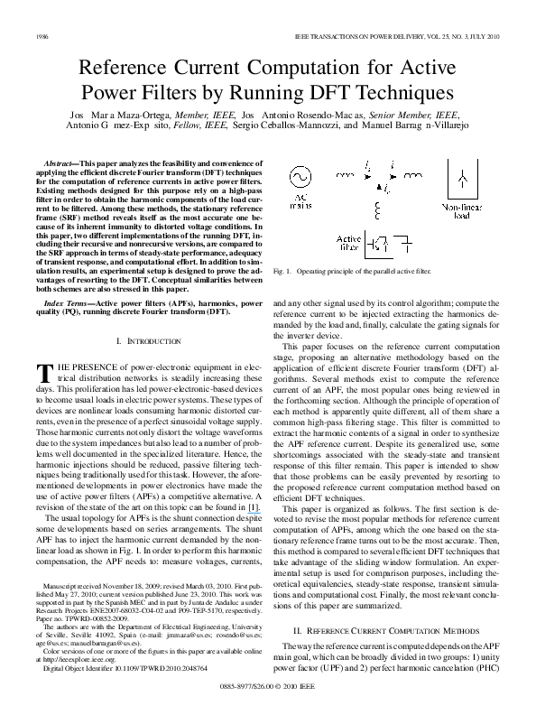 (PDF) Reference Current Computation for Active Power Filters by Running ...