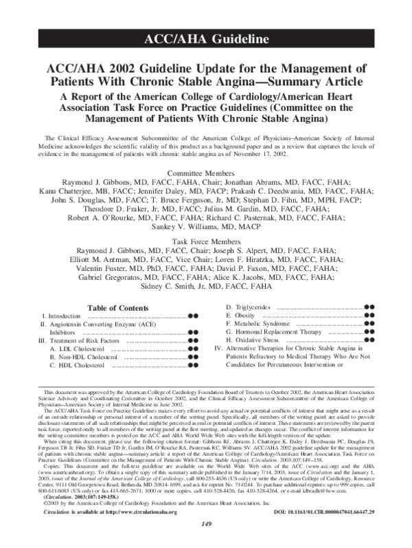 (PDF) ACC/AHA 2002 Guideline Update for the Management of Patients With ...