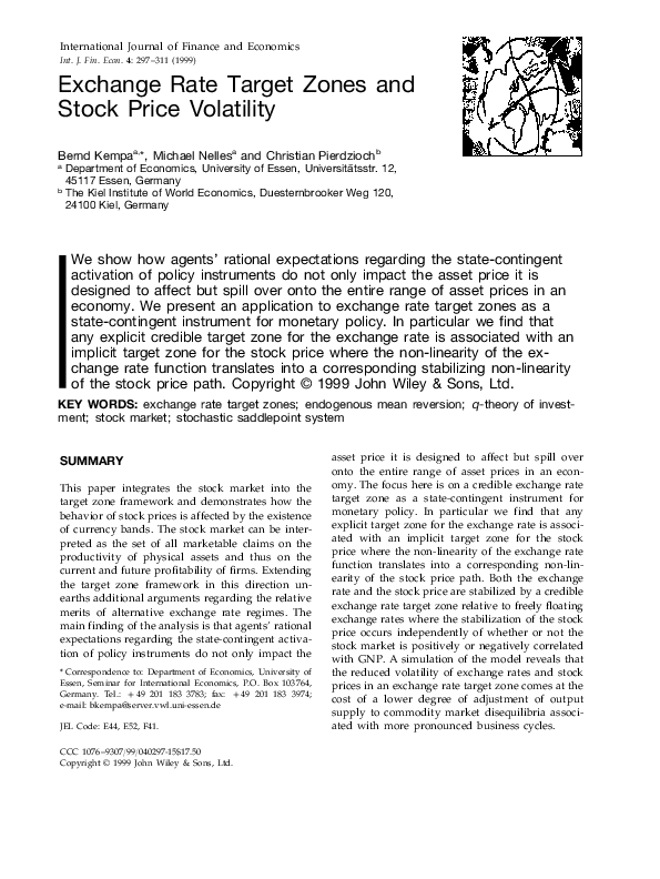 (PDF) Exchange rate target zones and stock price volatility
