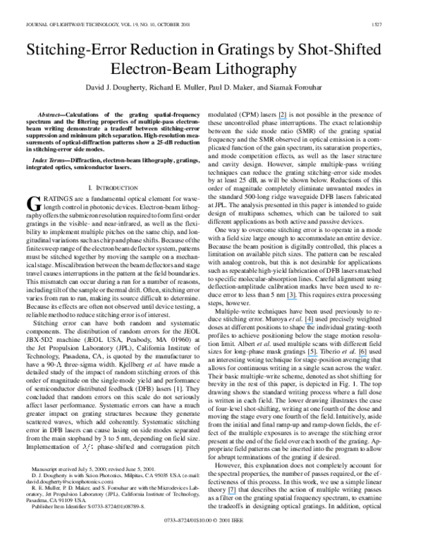 (PDF) Stitching-error reduction in gratings by shot-shifted electron ...