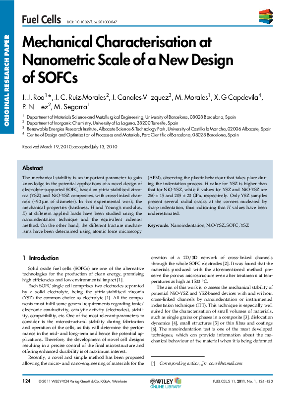 (PDF) Mechanical Characterisation at Nanometric Scale of a New Design ...