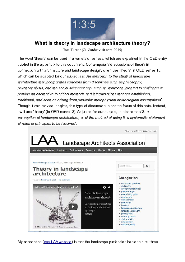 (PDF) What is theory in landscape architecture?