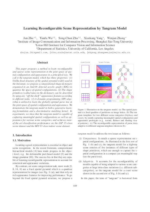(PDF) Learning reconfigurable scene representation by tangram model