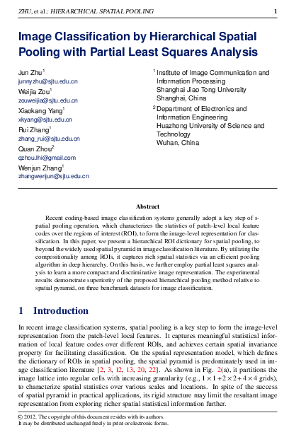 (PDF) Image Classification by Hierarchical Spatial Pooling with Partial Least Squares Analysis ...