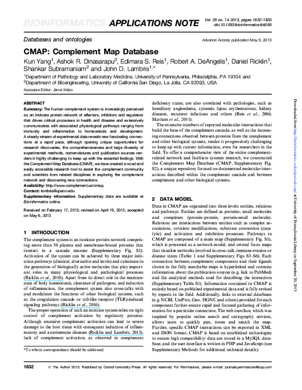 (PDF) CMAP: Complement Map Database