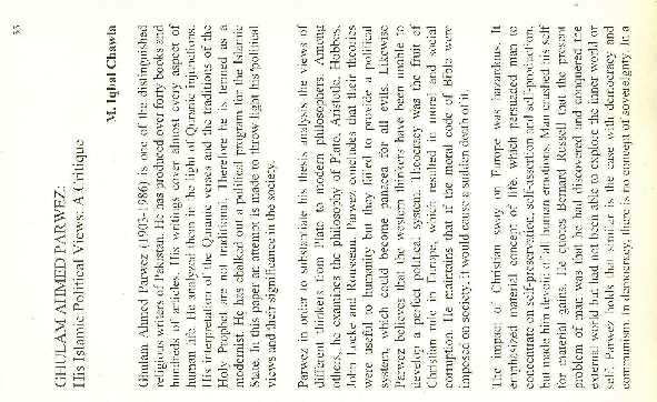 (PDF) Ghulam Ahmad Pervez, His Islamic Political Views