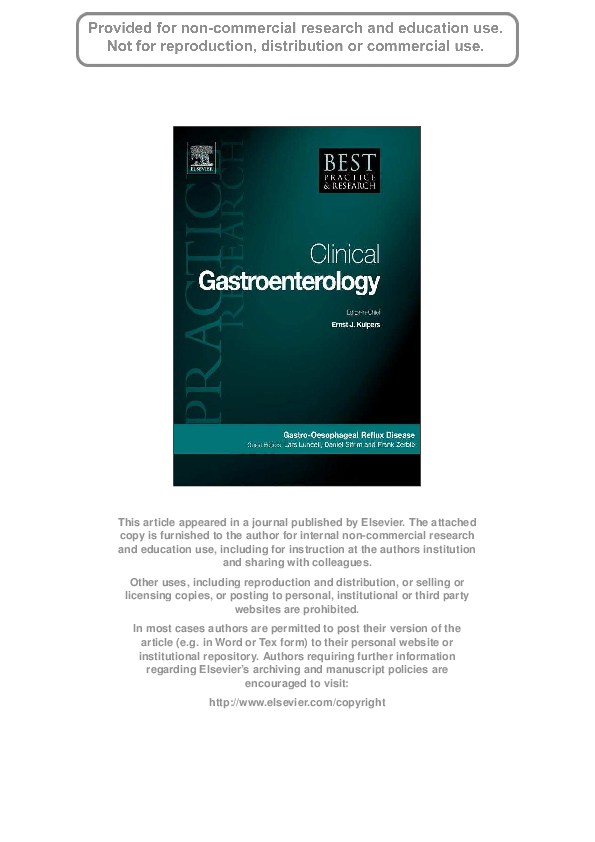 (PDF) An algorithm for diagnosis and treatment of refractory GERD