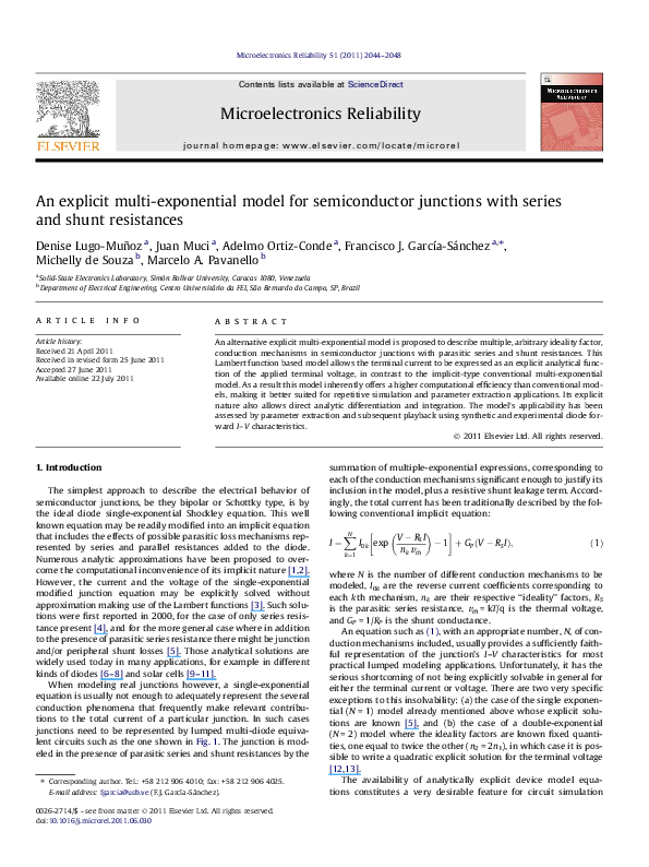 (PDF) An explicit multi-exponential model for semiconductor junctions ...
