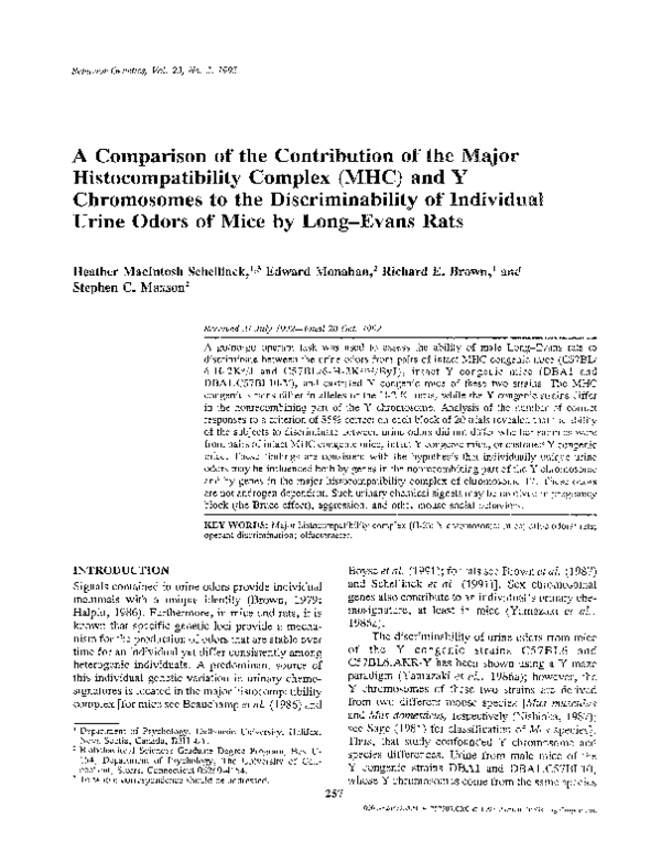 (PDF) A comparison of the contribution of the major histocompatibility ...