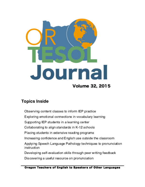 (PDF) ORTESOL Journal Volume 32 2015