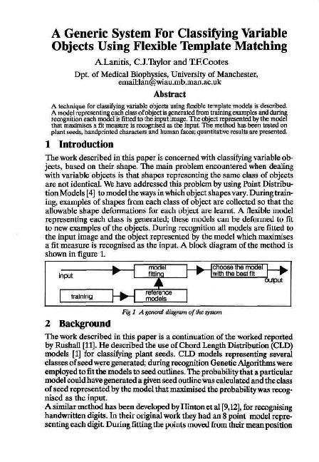 Pdf A Generic System For Classifying Variable Objects Using Flexible Template Matching 7257