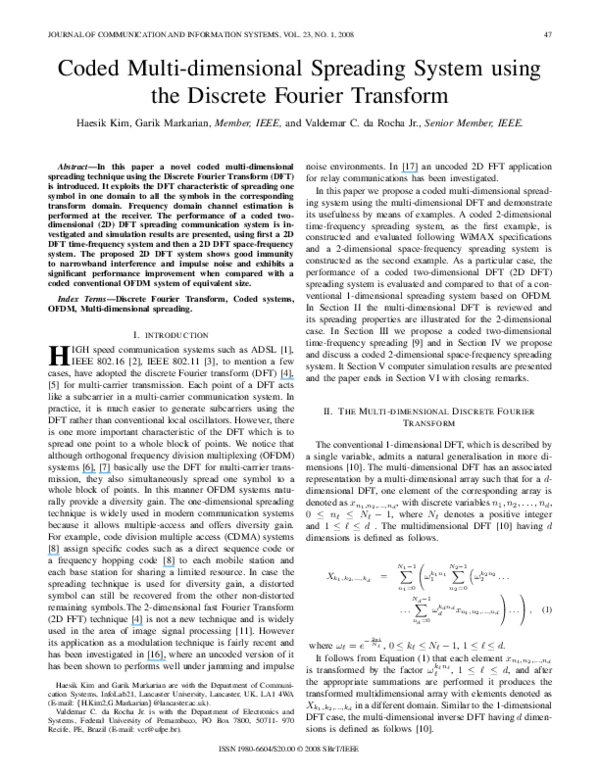 (PDF) Coded Multi-dimensional Spreading System using the Discrete ...