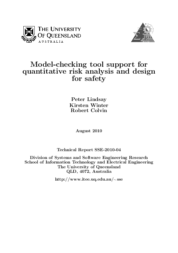 (PDF) Model-checking tool support for quantitative risk analysis and design for safety | Peter ...