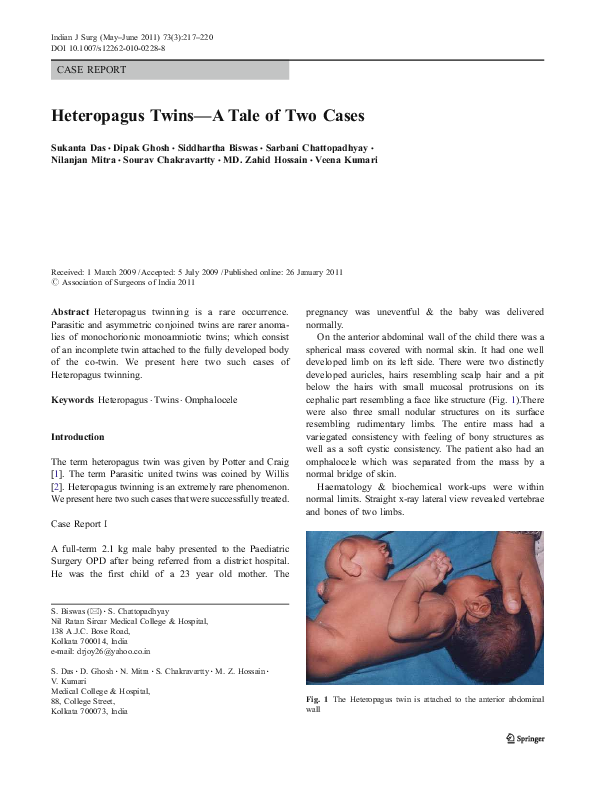 (PDF) Heteropagus Twins—A Tale of Two Cases